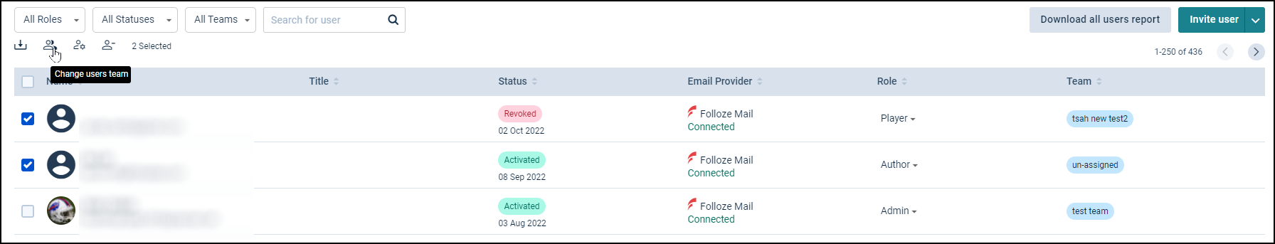 Managing Folloze Users