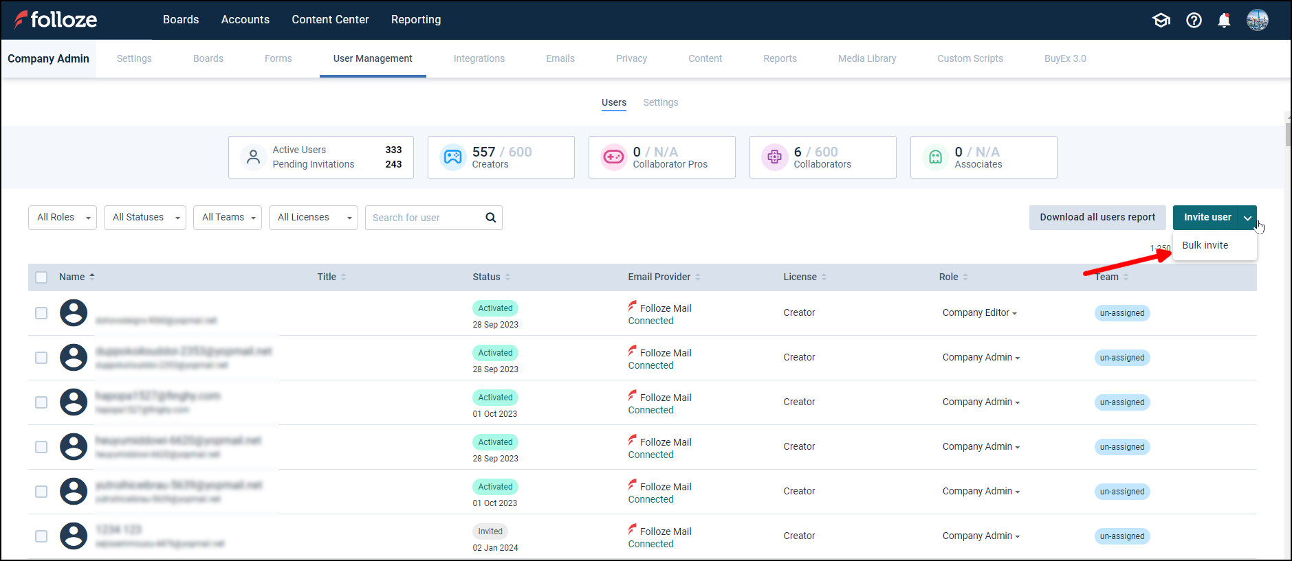 Managing Folloze Users