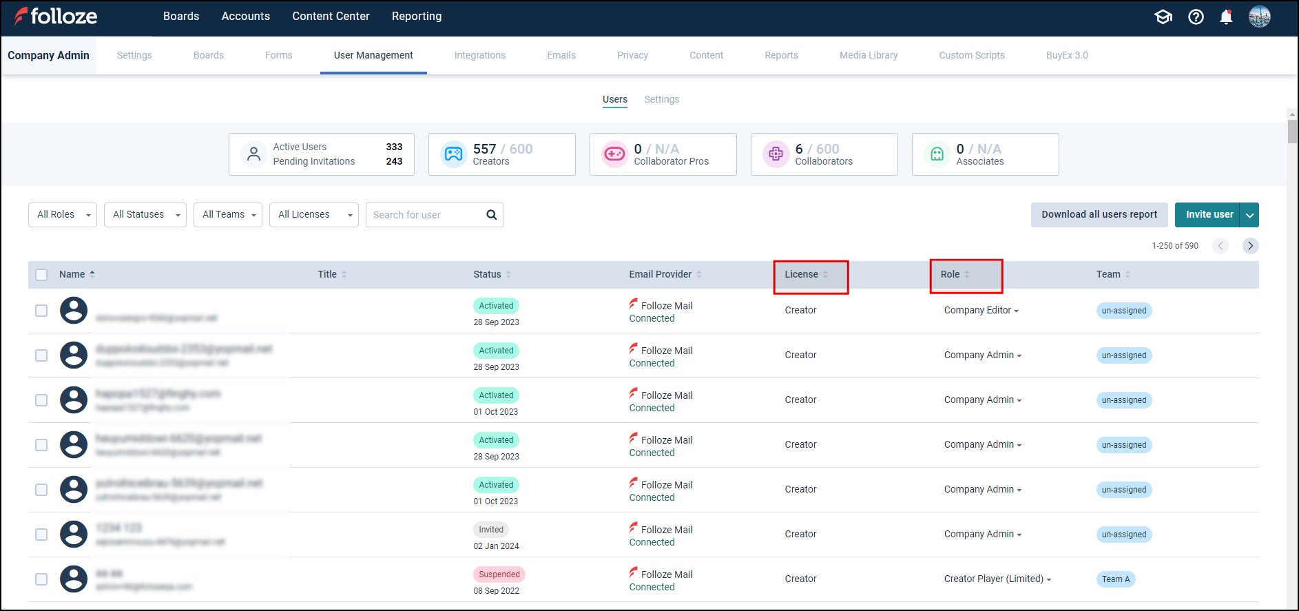 Managing Folloze Users