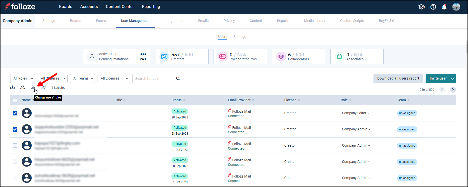 Managing Folloze Users