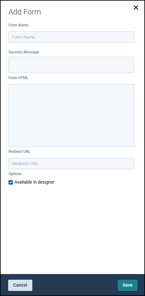 Managing External Forms